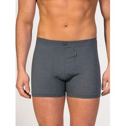 zd ZERO DEFECTS Boxershorts 'Helios fly front boxer' Herren Größe L dunkelgrau