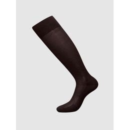 zd ZERO DEFECTS Kniestr&uuml;mpfe 'Mercerized cotton knee socks' Herren Gr&ouml;&szlig;e 19/55 braun