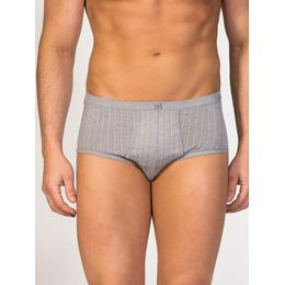 Zd Zero Defects Panty 'Senior Prinstriped Fly Front Brief' male Grey size 3XL