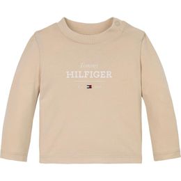 Tommy Hilfiger Langarmshirt &raquo;MONOTYPE 1985 LOGO TEE LS&laquo; mit gro&szlig;em Logo Classic Beige 80 80 Langarmshirt von Tommy Hilfiger