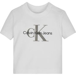 Calvin Klein Jeans M&auml;dchen T-Shirt &raquo;MONOGRAM SS T-SHIRT&laquo; f&uuml;r Babys bis 2 Jahre, mit Logo-Druck wei&szlig; 98