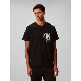 Calvin Klein T-Shirt »SS 20S EU CK OVERLAP GRAPHIC TEE« Mit Rundhalsausschnitt, regular fit Black L L T-Shirt von Calvin Klein
