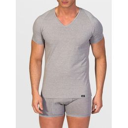 Zd Zero Defects Undershirt 'V-Neck T-Shirt Egiptian Cotton' male Grey size L/XL