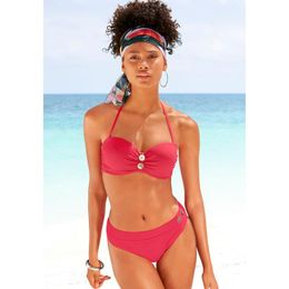 Vivance Bügel-Bandeau-Bikini mit edlen Zierknöpfen knallrot 34 - Cup C Cup C 34 Elegantes Design