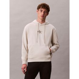 Calvin Klein Jeans Herren Sweatshirt &raquo;LS EU 350TERRY MICRO MONOLOGO HO&laquo;, Kapuze, regular fit grau M