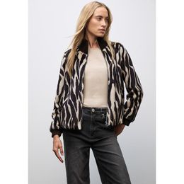 Street One Blouson ohne Kapuze Fake Fur Zebra Blouson im Animal-Look deep roast brown 42 42 Damenjacke von Street One