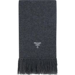 Prada T&uuml;cher & Schals - Prada Cashmere Logo Scarf - Gr. unisize - in Grau - f&uuml;r Damen