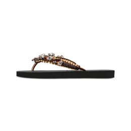 Uzurii Slipper & Pantoletten - Zehentrenner Macrame Tinkelbel - Gr. 41,5 (EU) - in Schwarz - f&uuml;r Damen