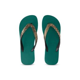 Uzurii Slipper & Pantoletten - Zehentrenner Python Bronze - Gr. 35,5 (EU) - in Beige - f&uuml;r Damen