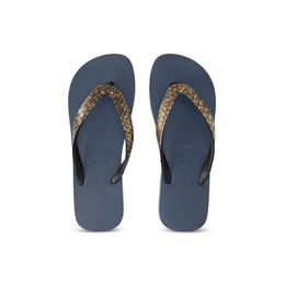 Uzurii Slipper & Pantoletten - Zehentrenner Python Bronze - Gr. 43_44 - in Blau - für Damen
