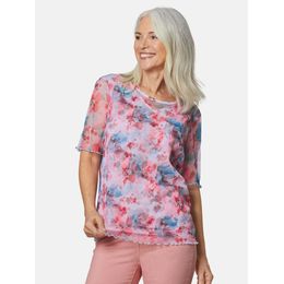 GOLDNER Bluse Damen Gr&ouml;&szlig;e S/M blau / pink