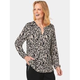 GOLDNER Bluse Damen Größe S/M sand / schwarz