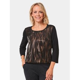 GOLDNER Bluse Damen Gr&ouml;&szlig;e L braun / schwarz