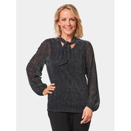 GOLDNER Bluse Damen Größe XL silbergrau / schwarz