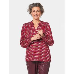 GOLDNER Bluse Damen Größe S ecru / schilf / bordeaux / rubinrot