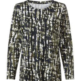 CR&Eacute;ATION L Damen Print-Shirt mit grafischem Muster oliv-bedruckt Gr&ouml;&szlig;e 42