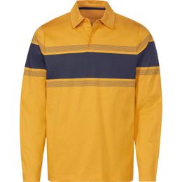 Catamaran Herren Langarmshirt aus Baumwolle, gestreift ocker-gestreift Gr&ouml;&szlig;e 44/46