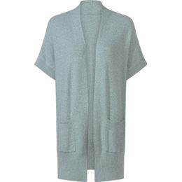 CR&Eacute;ATION L Damen Longstrickjacke , verschlusslos jade-meliert Gr&ouml;&szlig;e 38