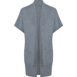 CR&Eacute;ATION L Damen Longstrickjacke , verschlusslos rauchblau-meliert Gr&ouml;&szlig;e 38
