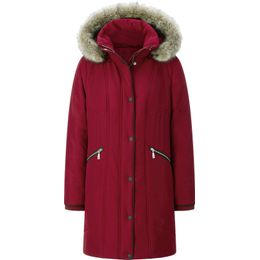 CR&Eacute;ATION L Damen Steppjacke mit abnehmbarer Kapuze dunkelrot Gr&ouml;&szlig;e 18