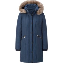CR&Eacute;ATION L Damen Steppjacke mit abnehmbarer Kapuze dunkelblau Gr&ouml;&szlig;e 20