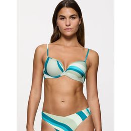 Triumph B&uuml;gel-Bikini-Top ' Summer Mix & Match ' Damen Gr&ouml;&szlig;e 75 blau / t&uuml;rkis / wei&szlig;