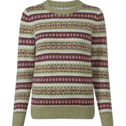 CR&Eacute;ATION L Damen Jacquardpullover mit Merino Anteil schilf-bordeaux-gemustert Gr&ouml;&szlig;e 40