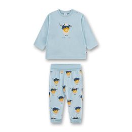 Sanetta Schlafanzug 'B&uuml;ffel' Jungen Gr&ouml;&szlig;e 92 hellbeige / hellblau / dunkelorange