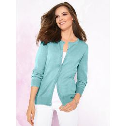 WITT Damen Strickjacke aus reiner Baumwolle, salbei, Größe 44