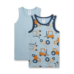 Sanetta Unterhemd Jungen Gr&ouml;&szlig;e 92 beige / hellblau / dunkelblau / dunkelorange