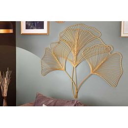 Riess Ambiente Elegante Wanddeko GINKGO 90cm gold in filigraner Blattform Riess-Ambiente Asiatisch Glamour