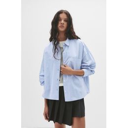 Pull&Bear Pull&Bear Bluse 'PACIFIC' Damen Gr&ouml;&szlig;e S hellblau / wei&szlig;