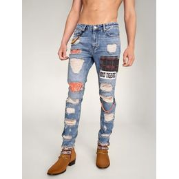 Mad Tigers Jeans 'CHE-CHAINS ARTPATCH' male Blue size 31