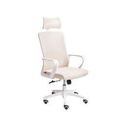 Beliani Bürostuhl MONARCH in Beige/Weiß - (W) 46 x (H) 110 x (L) 62 cm | Gr.: onesize