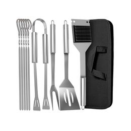 Praknu Grillbesteck Set aus Edelstahl Vatertag - Mit Tragetasche - Robust | Gr.: onesize