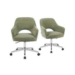 DUBI Möbel 2er-Set: Bürostuhl Mika-Ilvy in Grün - (B)60 x (H)85 x (T)65 cm | Gr.: onesize