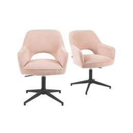 DUBI Möbel 2er-Set: Bürostuhl Mika-Ben in Rosa - (B)60 x (H)84 x (T)65 cm | Gr.: onesize