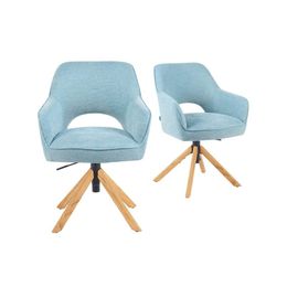 DUBI Möbel 2er-Set: Bürostuhl Mika-Lara in Hellblau - (B)60 x (H)88 x (T)65 cm | Gr.: onesize