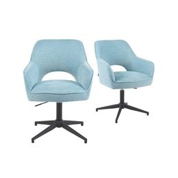 DUBI Möbel 2er-Set: Bürostuhl Mika-Ben in Hellblau - (B)60 x (H)84 x (T)65 cm | Gr.: onesize