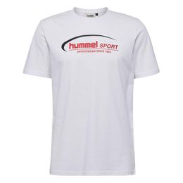 Hummel T-Shirt Hmlpulse Lebensstil Herren in WHITE/RED | Gr.: L