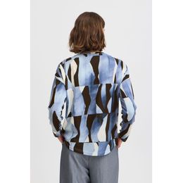 b. young Langarm-Shirt BYPIETA Loose fit in Dusty Blue Abstract Mix | Gr.: L