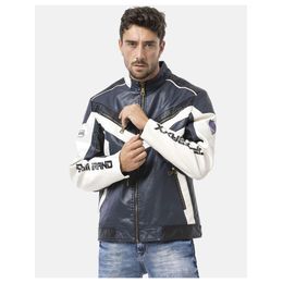 Cipo & Baxx Cipo & Baxx Bikerjacke CM230 in NAVY-WHITE | Gr.: 3XL