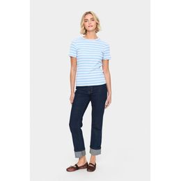 Saint Tropez T-shirt AsterSZ Gerade Passform in Airy Blue White Stripe | Gr.: XXL