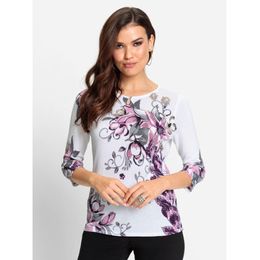 WITT WEIDEN Pullover in ecru-orchidee-bedruckt | Gr.: 50