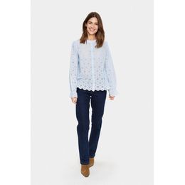 Saint Tropez Langarm-Bluse IvetaSZ Gerade Passform in Chambray Blue | Gr.: M