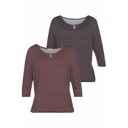Vivance Rundhalsshirt in beere, navy | Gr.: 32/34