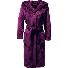REDBEST Fleece Unisex-Bademantel mit Kapuze Perris in beere | Gr.: S