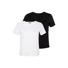 Trendyol Curve T-Shirt Damen Gr&ouml;&szlig;e XL schwarz / wei&szlig;
