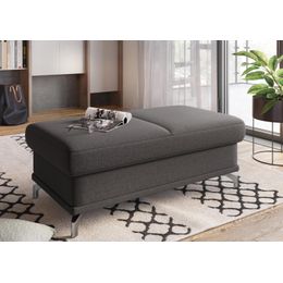 Sit & More Hocker SIT & MORE "Cabrio, B: 113 cm", grau (fango), B:133cm H:48cm T:72cm, 100% Polyester, Hocker, individuell zu kombinieren, Federkern