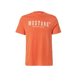 Mustang T-Shirt 'Austin' Herren Gr&ouml;&szlig;e M orangerot / wei&szlig;